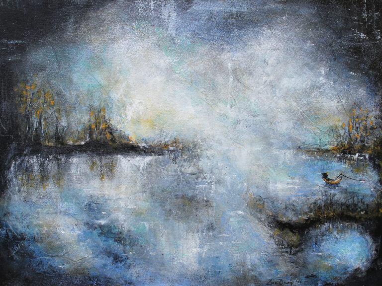 “Midnight Lake” Original Painting – Lisa Barry Art