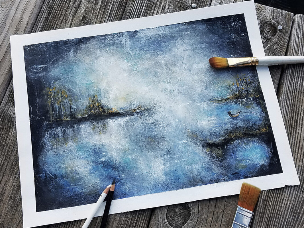 “Midnight Lake” Original Painting – Lisa Barry Art