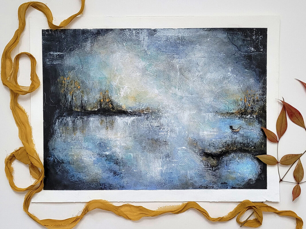 “Midnight Lake” Original Painting – Lisa Barry Art
