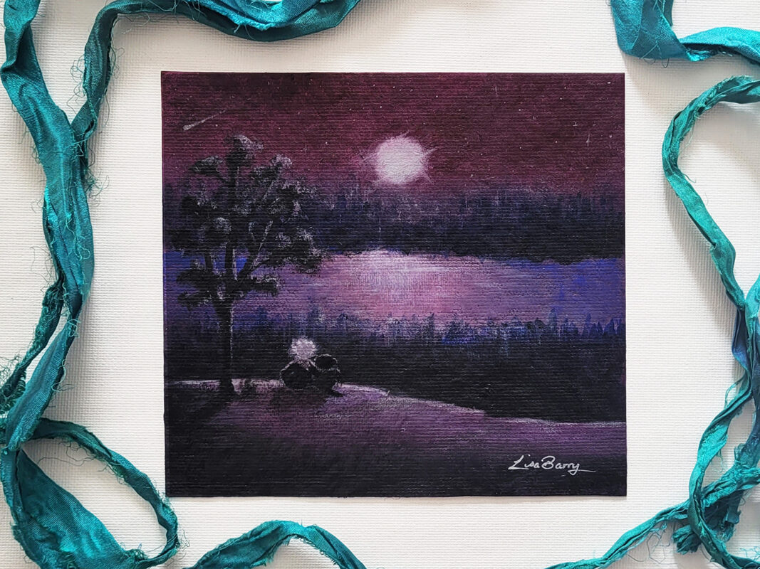 “Midnight Lake” Original Painting – Lisa Barry Art
